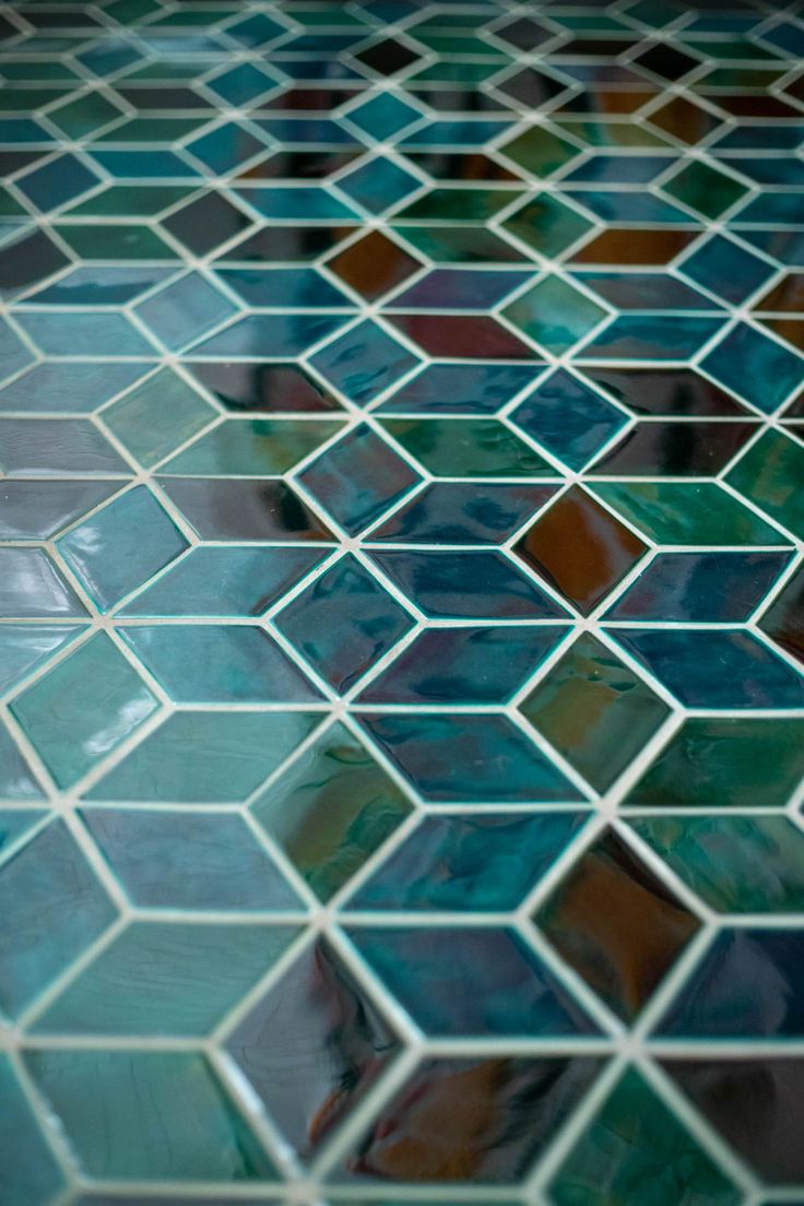 Turquoise Green Rhombus Handmade Tile Shop in Delhi | Artimozz Walls ...
